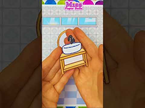 DIY Paper dolls dollhouse TOCA BOCA Bathroom / Pattern Bathroom TOCA BOCA / Miss Paper Dolls