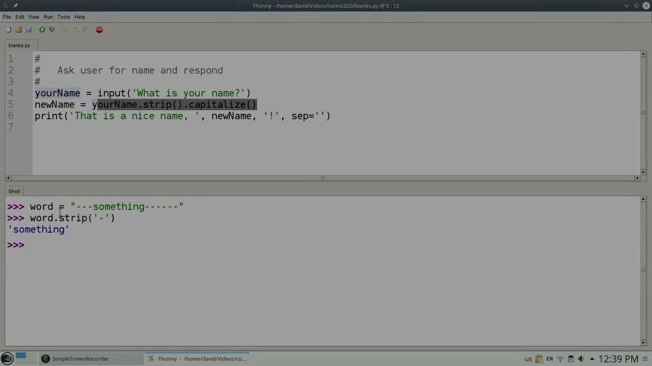 Chapter 9: Strings (part 1)