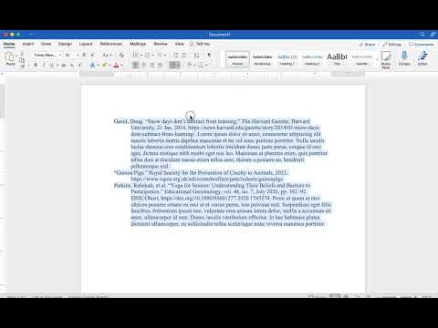 HOW to format Annotated Bibliography in MSWord