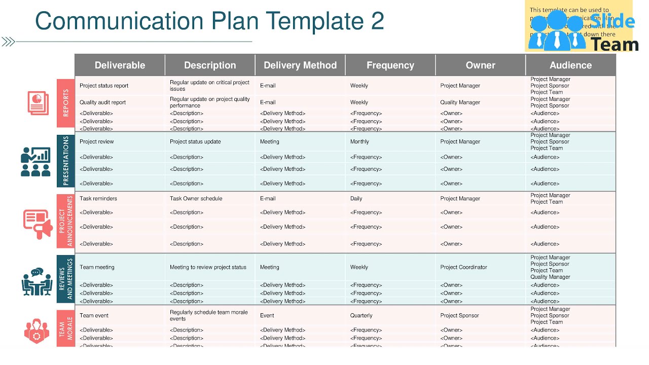 Communication Plan Template 2 Ppt Background
