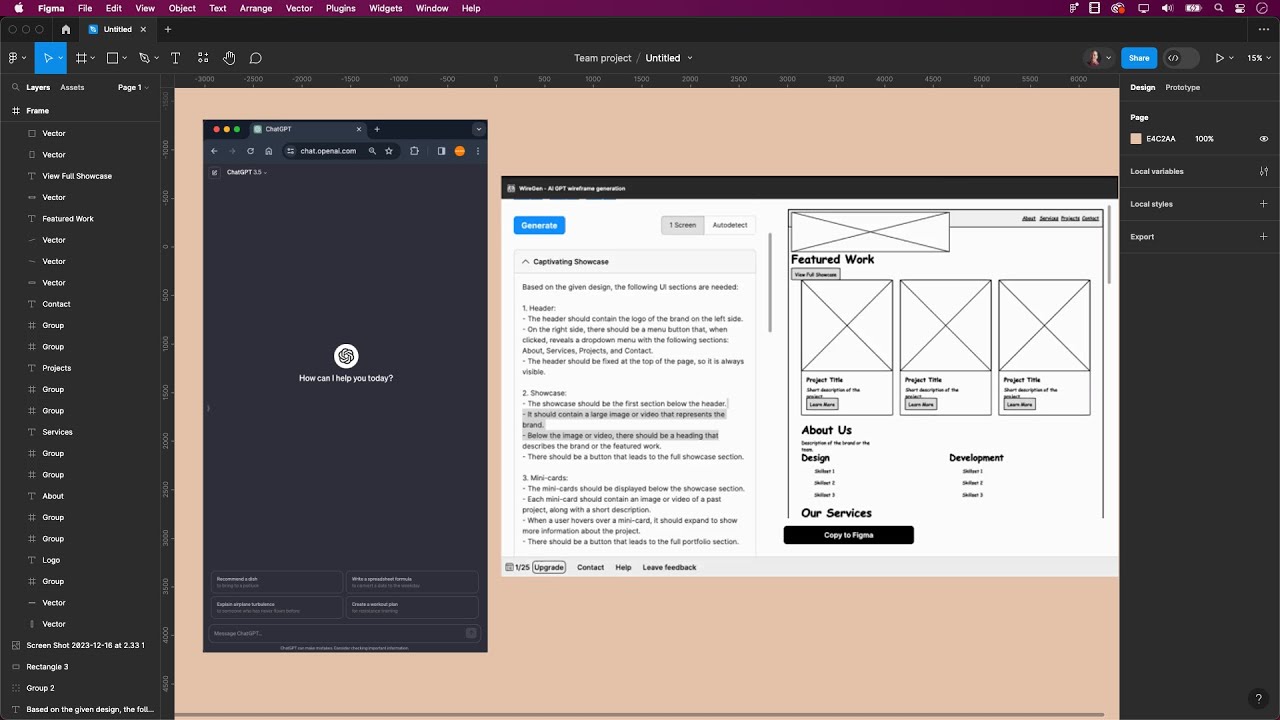 Create Wireframes with ChatGPT and Figma!