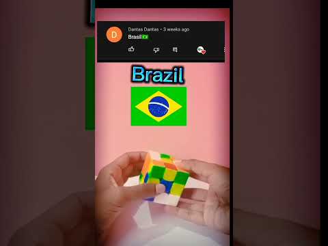Brazil flag on a Rubik's cube#shorts