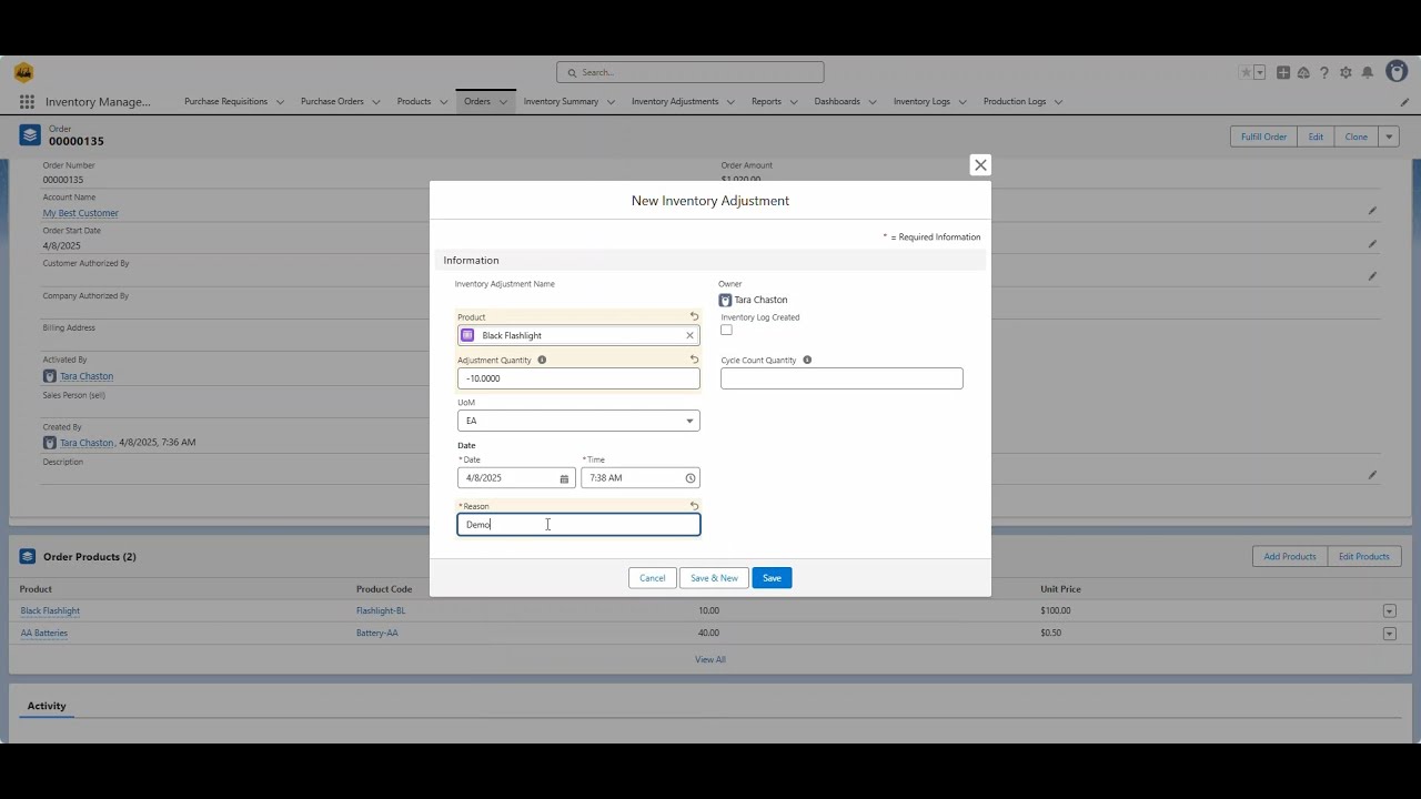 InventoryWorks - Removing Inventory