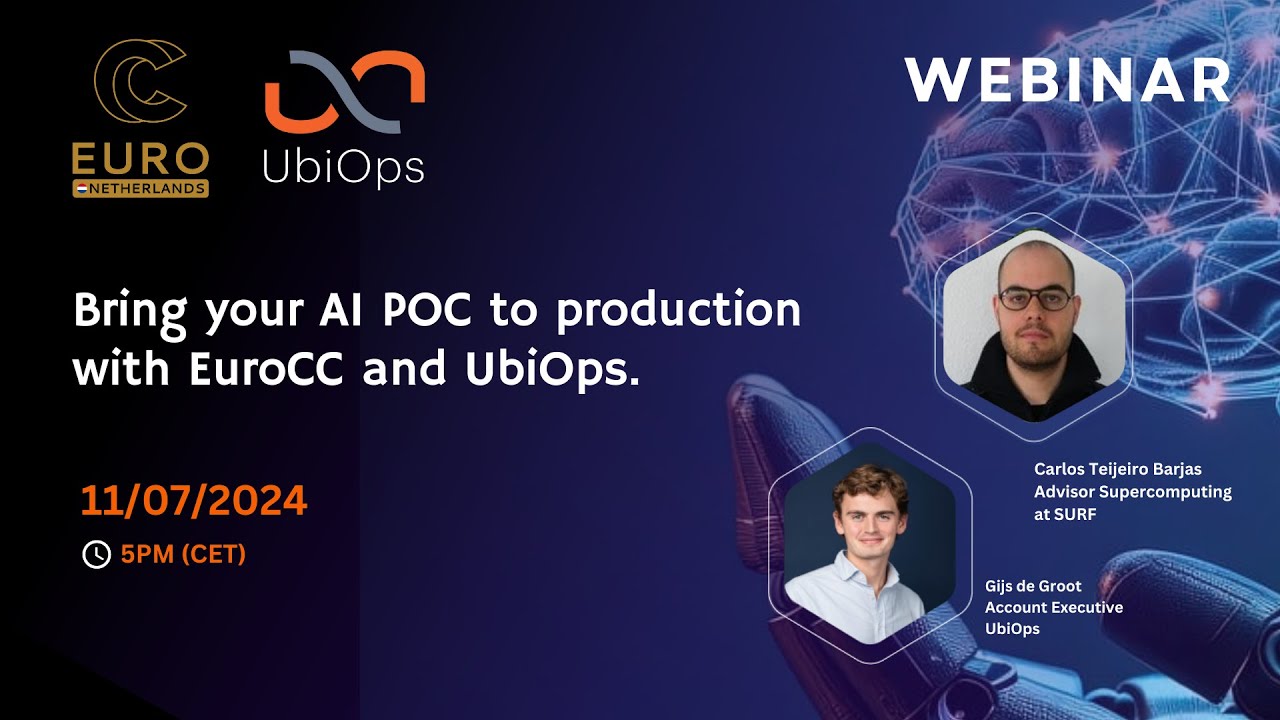 Webinar: Bring your AI POC to production with EuroCC and UbiOps