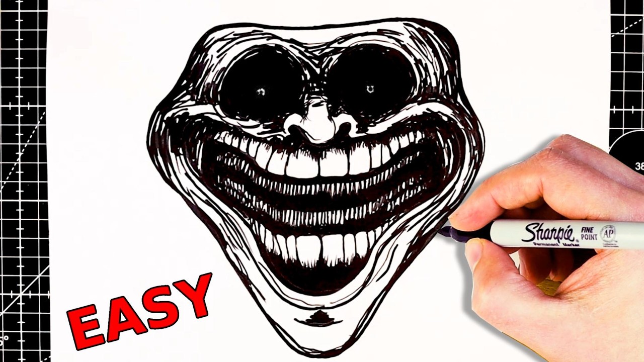 How to Draw SCARY Troll Face: for those who know!