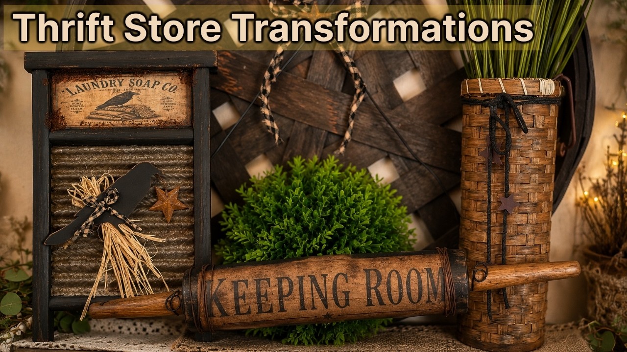 Forgotten Thrift Store Finds Turned Primitive Decor Treasures