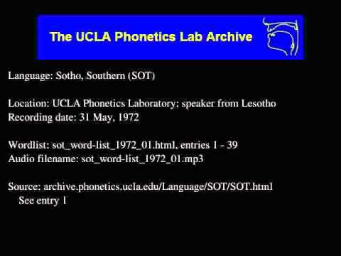 Sotho, Southern audio: sot_word-list_1972_01