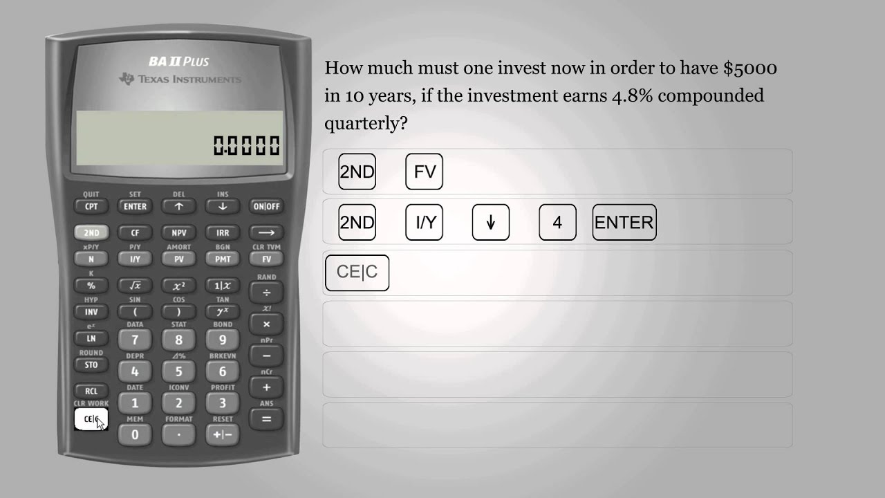 Present value – Texas Instruments BA II PLUS