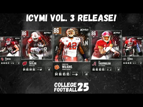 ICYMI VOL. 3 RELEASE! 86 TUA, JONATHAN TAYLOR, WILKINS & MORE! - College Football 25 Ultimate Team