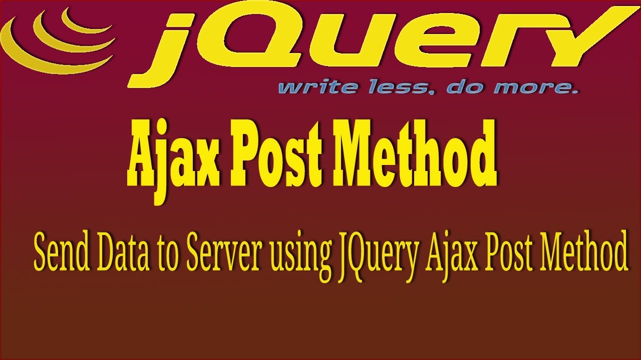 jquery send data to server using ajax  post method #ajaxpostmethod
