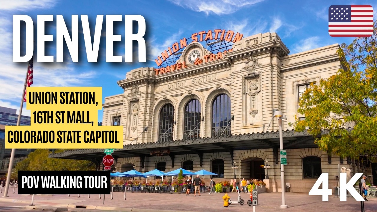 Denver Walking Tour 4K | Union Station, 16th Street Mall, State Capitol, City Council #colorado