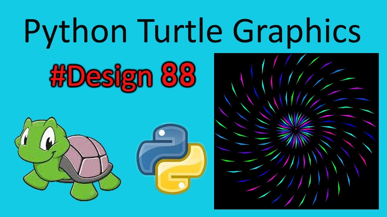 python turtle graphics tutorial || #design88  || Python graphics