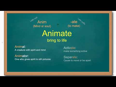 Rootwords animate: Anim + Ate