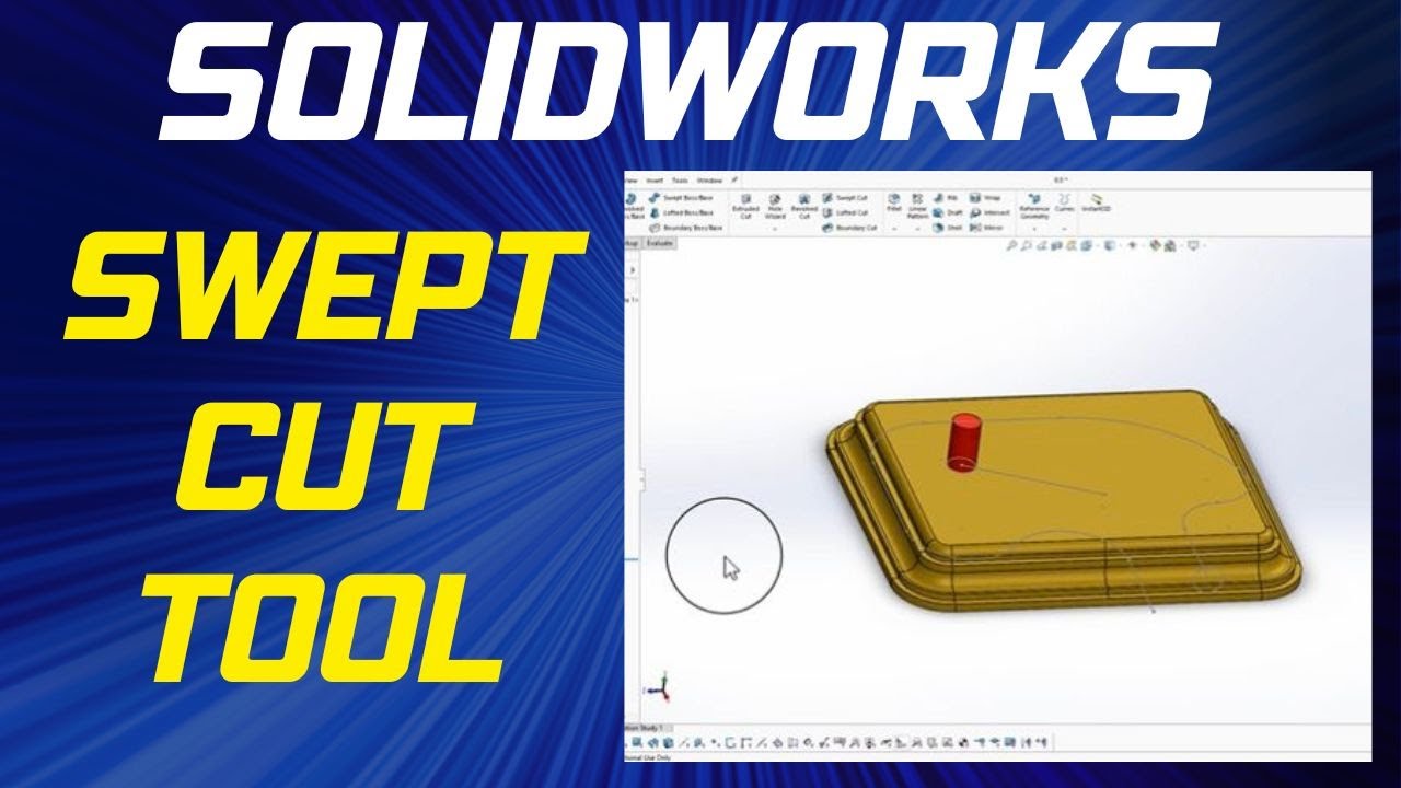 How to use Solidworks Swept Cut Tool with Solid Profiles - SolidWorks Beginner's Tutorial