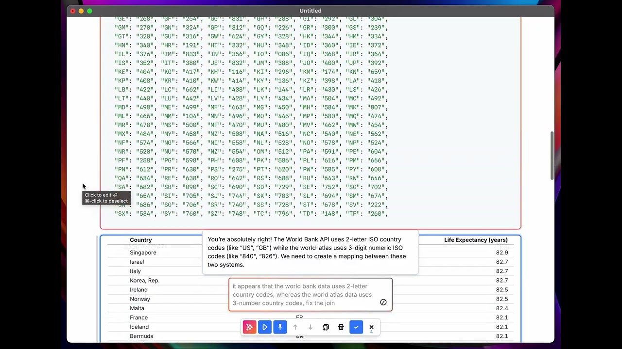 Vibe coding a choropleth map in Observable Notebooks 2.0