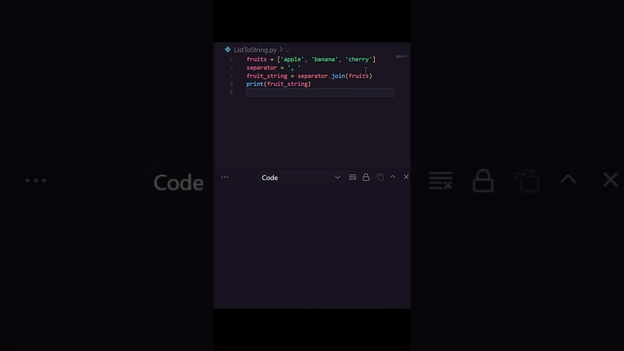 Python join() – How to Combine a List into a String in Python #shorts #python