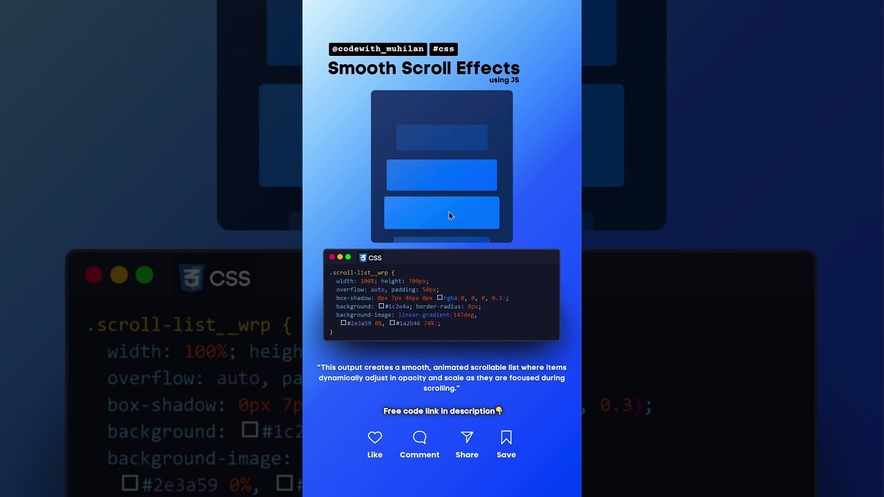 Smooth Scroll Effects #codewith_muhilan #css #coding #scroll #snap