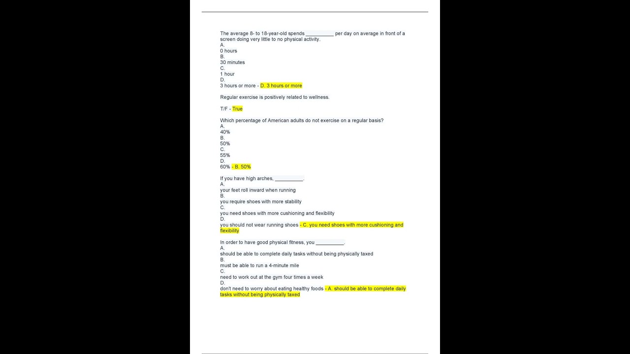 Introduction To Fitness Test Passed with 96% Winter 22/23 pdf