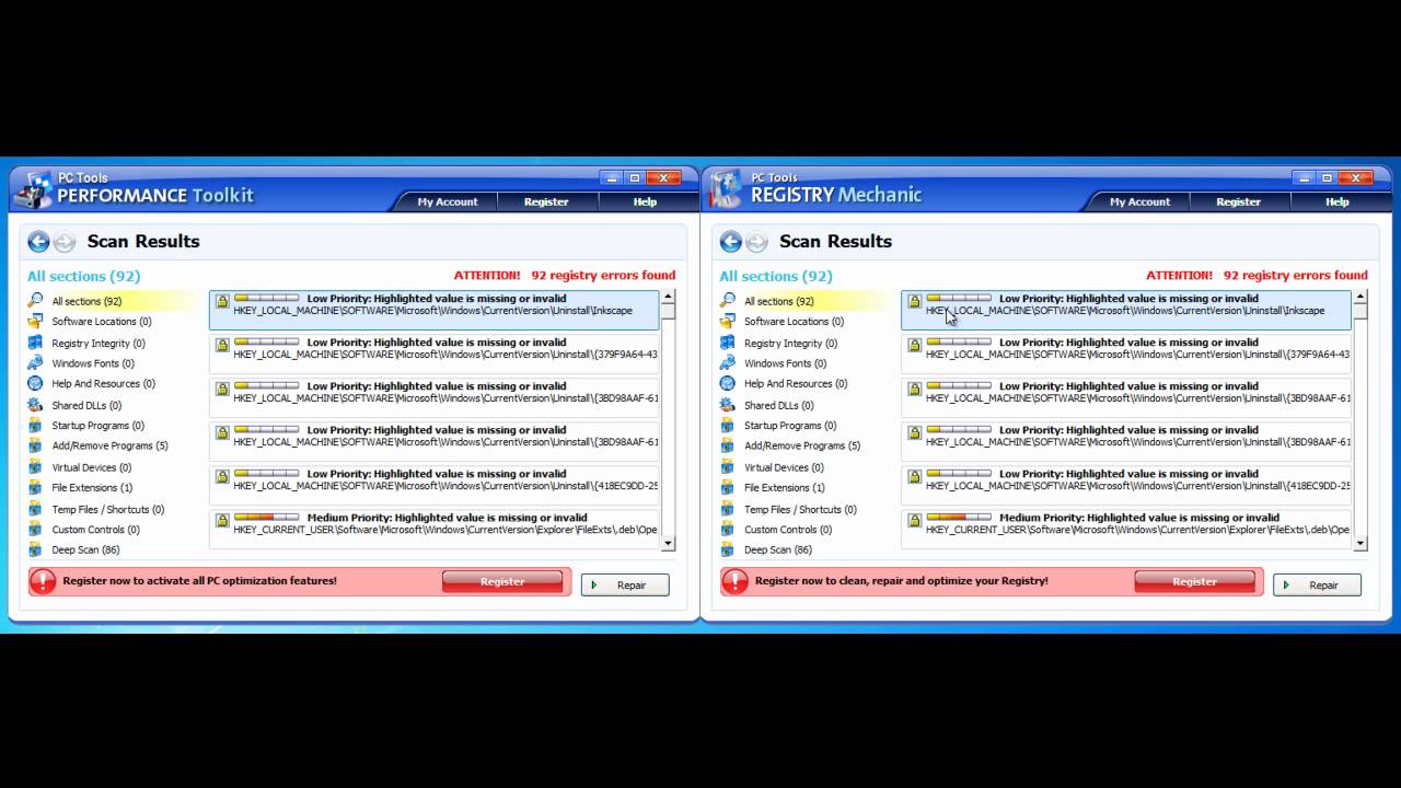 PCTools Registry Mechanic and Performance Toolkit 2011