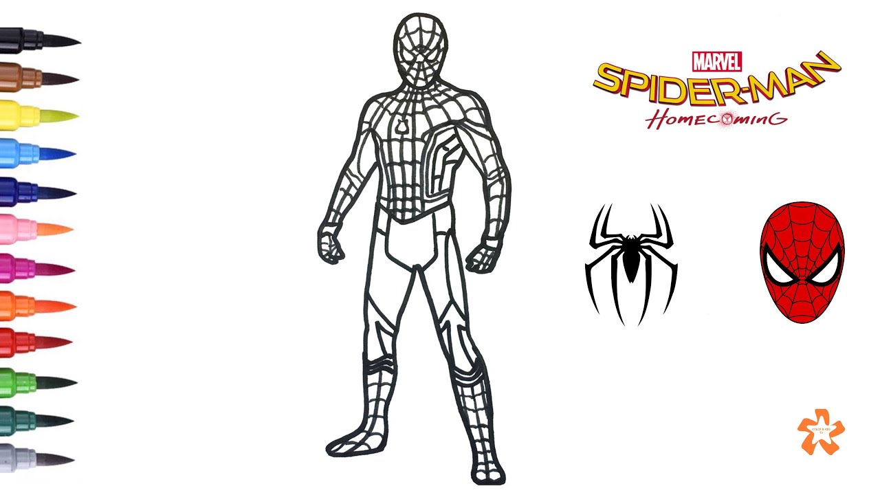 Spider-man: Homecoming - Coloring Spider-man - Coloring Pages For Children With Color & Kids TV