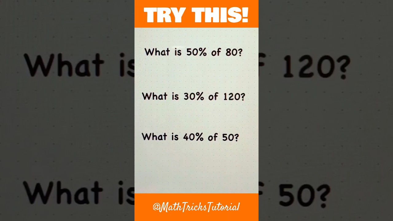 Fast Percentage Hacks! #MathTricksTutorial #maths #tutorial #mathematics #shorts #education #foryou