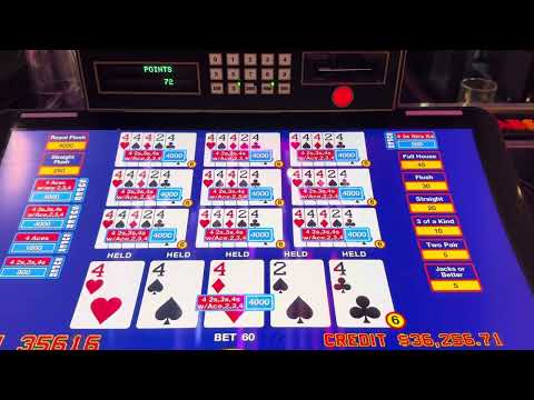 40K Jackpot π° Dealt Four 4βs with Kicker π€ Super Triple Play β¦οΈ Triple Double Bonus β€οΈ Buffalo Creek