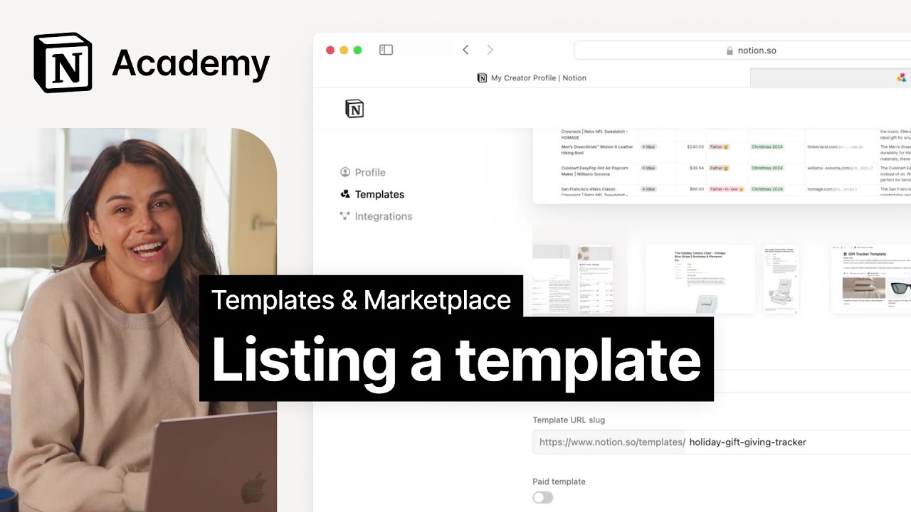 Listing a template on Notion's Marketplace