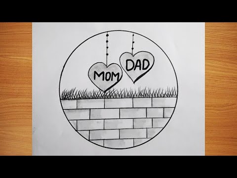 Easy circle scenery drawing /Easy drawing ideas for beginners/ How to draw pencil sketch drawing