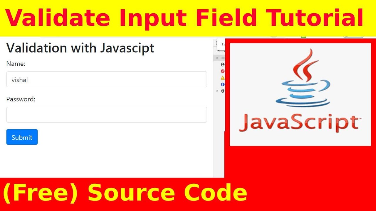 Ep79 - validation with javascript on input fields - Source Code