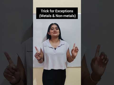 Trick for Exceptions (Metals and Non-metals) #class10science #youtubeshorts #tipsandtrick #class10