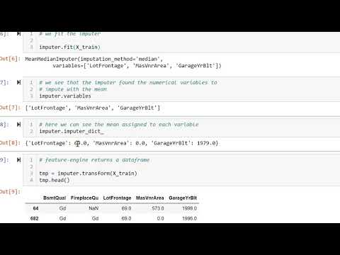 Mean or median imputation with Feature-engine