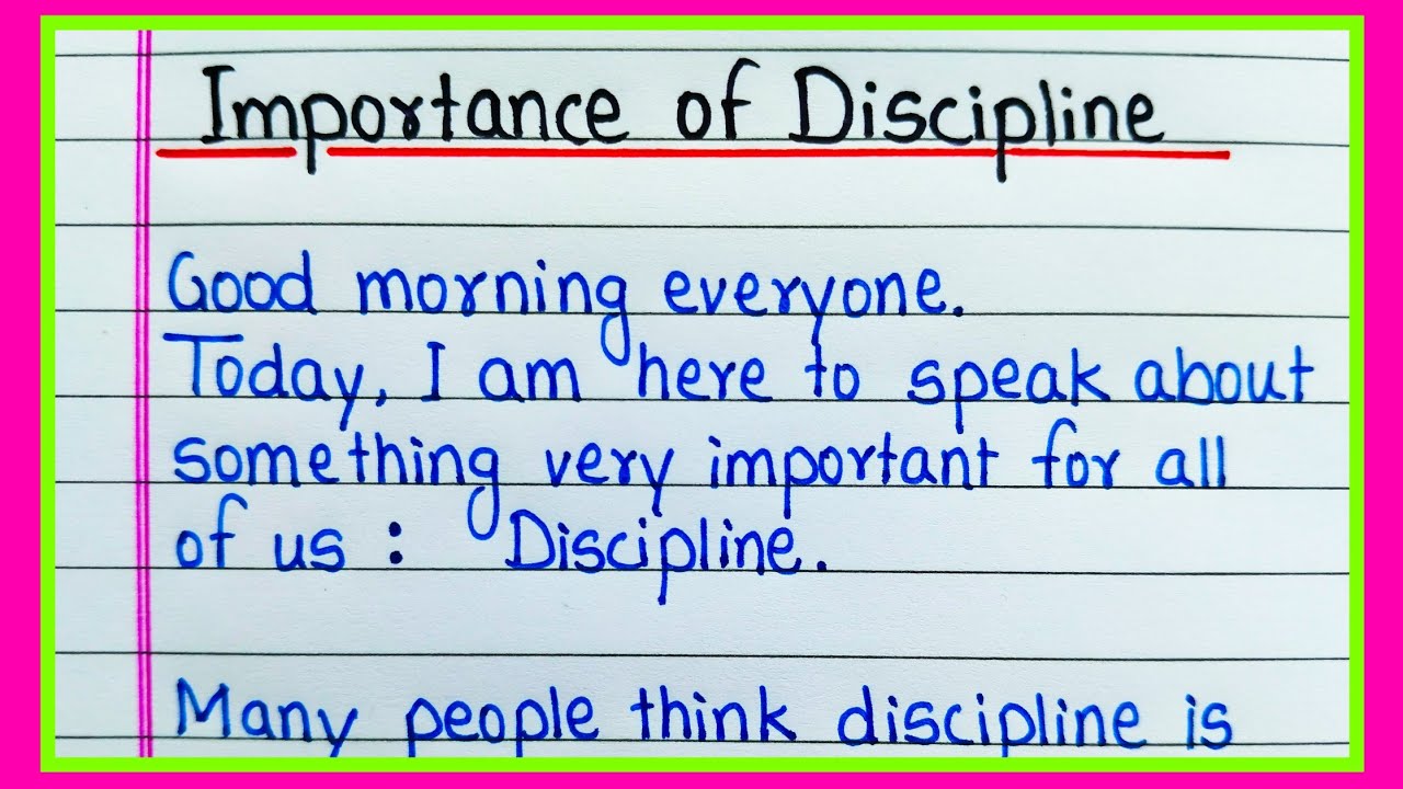 Speech on Importance of Discipline in English | Importance of Discipline Speech for students 