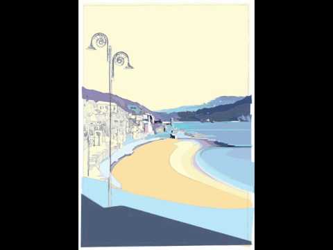 Becky Bettesworth creating her new Vintage style travel poster of Lyme Regis