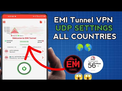 How To Setup EMI Tunnel VPN with all Country UDP Settings For Secure Browsing