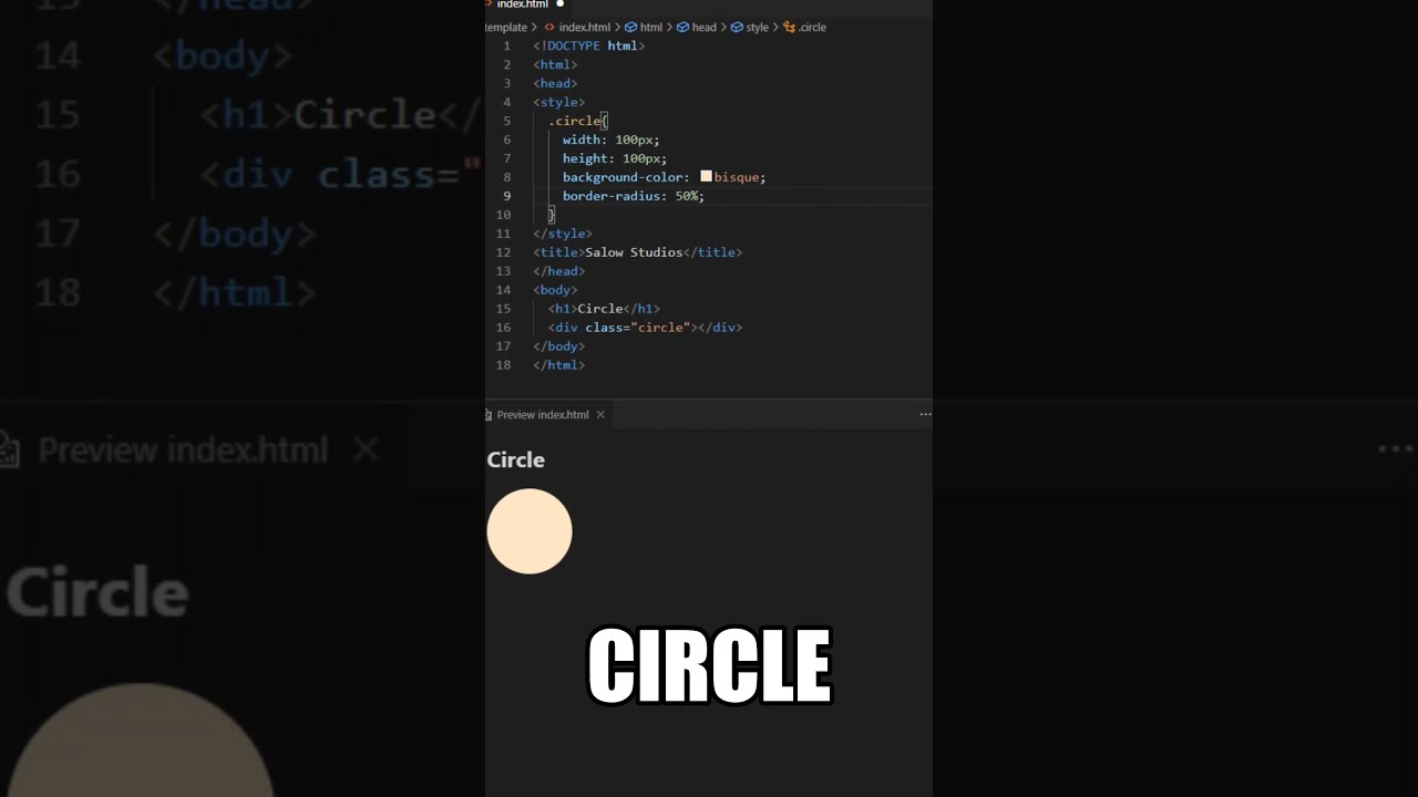 Circle creation using HTML and CSS tutorial | Creating Circle 2021 #shorts