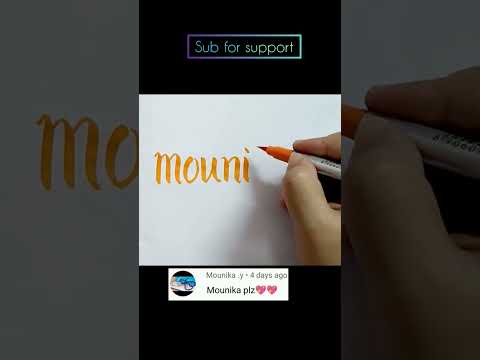 mounika name calligraphy #lettering #shorts #calligraphy #name