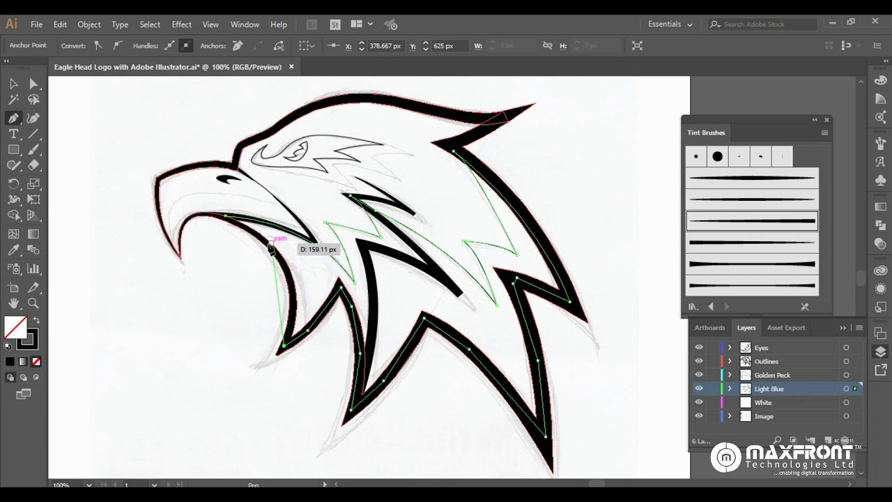 Eagle Head Logo with Adobe Illustrator