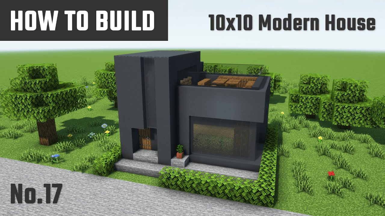 マイクラ建築：おしゃれでモダンな黒い家の作り方。10x10ブロックで簡単に。 No.17 - Minecraft Builders