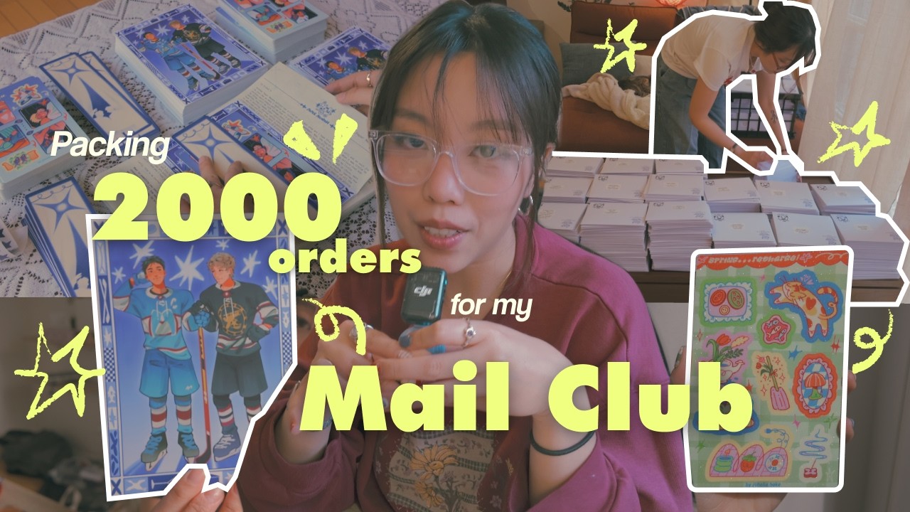 Packing 2000+ Orders (!!) in 1 Week 💌 Artist Diaries | mini mail club Q&A, studio vlog & more!