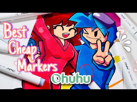 Review OHUHU - the best cheap markers! feat. Friday Night Funkin & Among Us