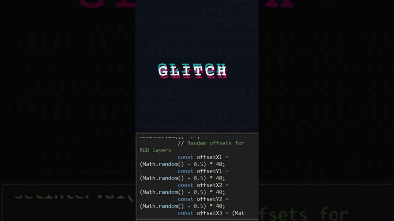 Animação glitch aplicada em um texto. #javascript #python #css #coding #programming #web