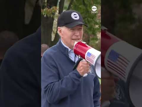 Pres. Biden joins UAW on picket line in Michigan. #shorts