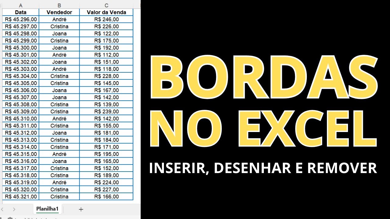 Como Colocar Borda no Excel: Inserir, Desenhar e Remover Bordas no Excel