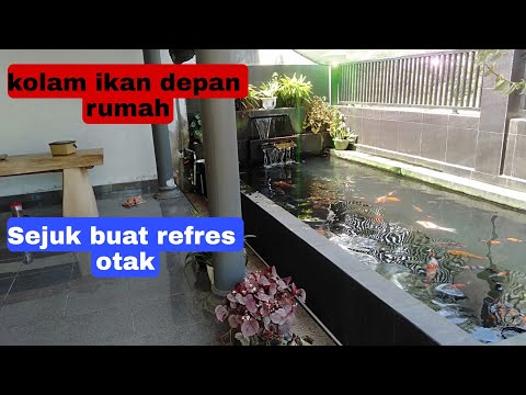 Kolam ikan depan rumah cocok buat santai | kolam sudut rumah