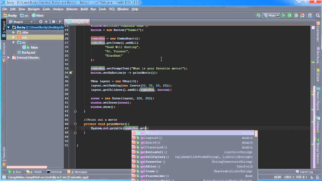 JavaFX Java GUI Tutorial - 14 - ComboBox