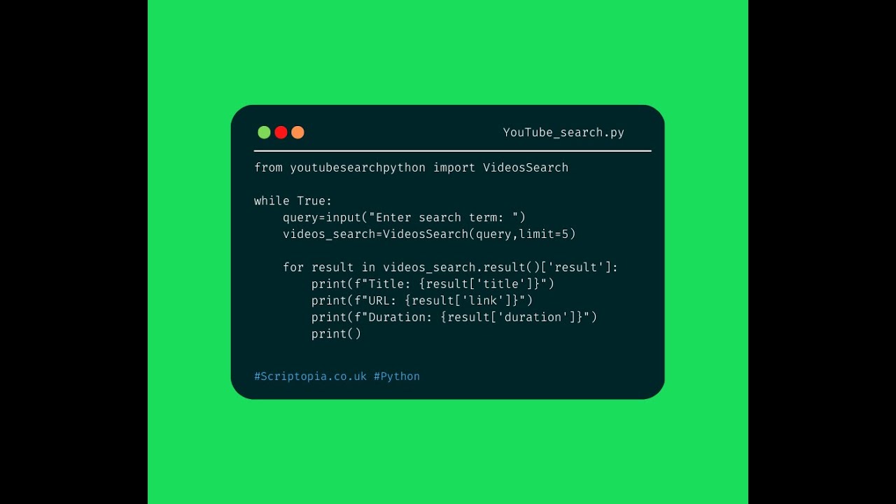 Python youtubesearchpython - Retrieve YouTube search results