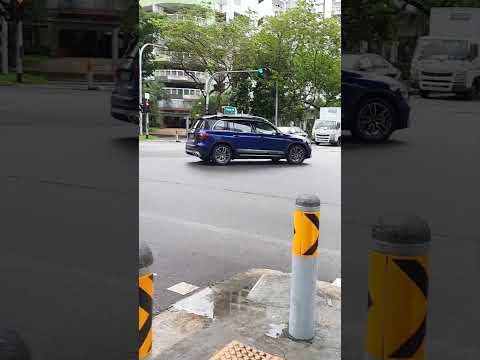 Mercedes GLB AMG blue body black roof awesome on road #mercedes