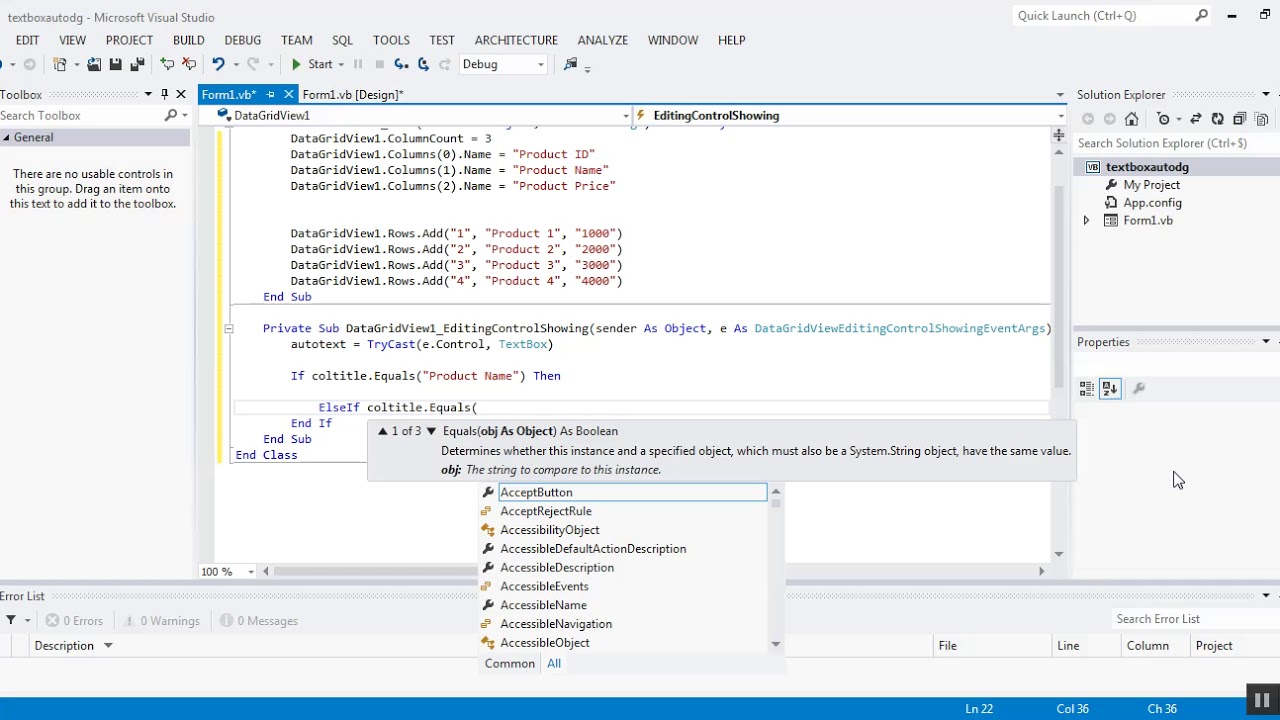 Datagridview autocomplete textbox