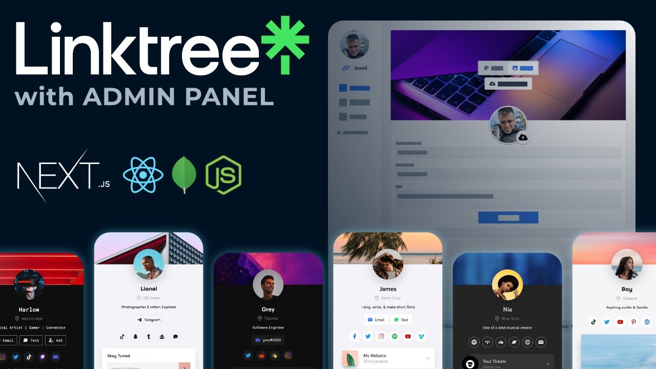 Build fullstack Linktree clone with Next.js, tailwind and mongodb