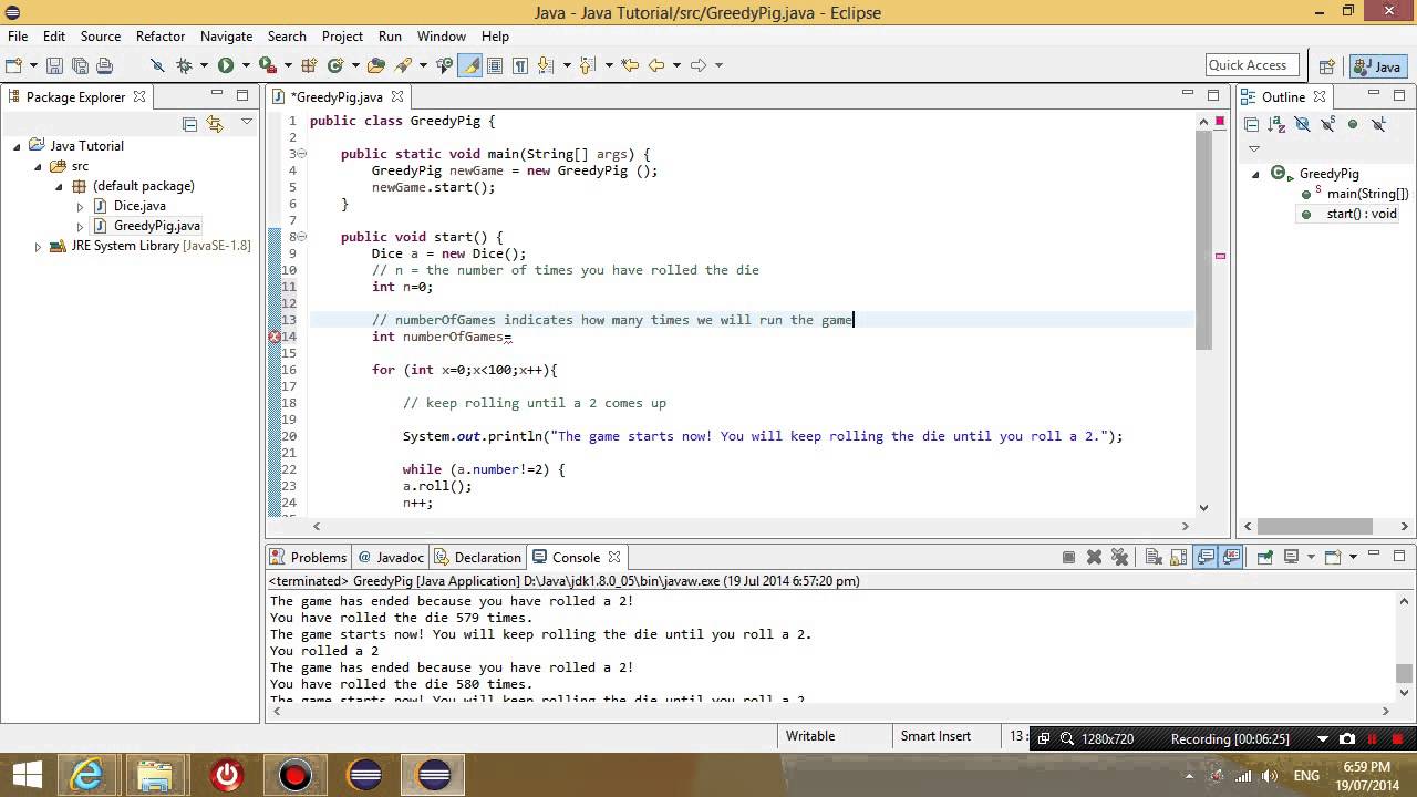 Java Programming with Eclipse Lesson 9 - For loop, rounding in Java